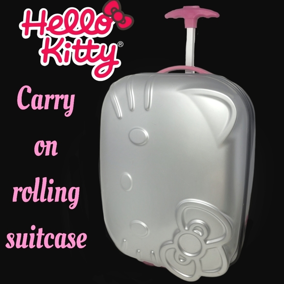 Sanrio | Bags | Rare Sanrio Hello Kitty Hard Shell Rolling Abs Travel ...
